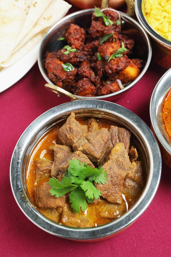 Indian Curries High Angle View Stock Photo - Image of indian ...