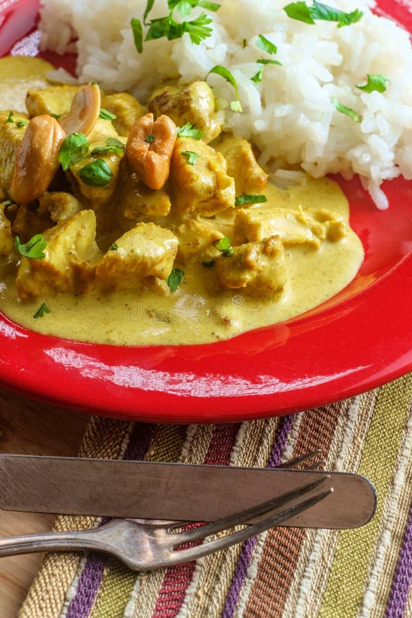 Indian Curry Chicken Korma stock photo. Image of naan - 152978998