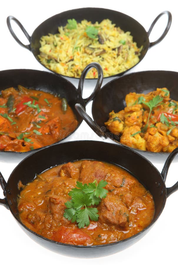 Selection of Indian Takeaway Curry Food Stock Photo - Image of ...
