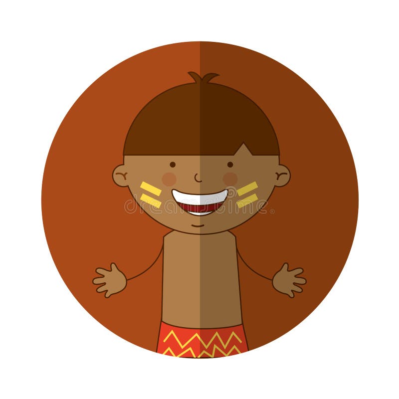 Indian Cute Small Boy Head Cartoon. Indian Afro-american Boy Smiling ...