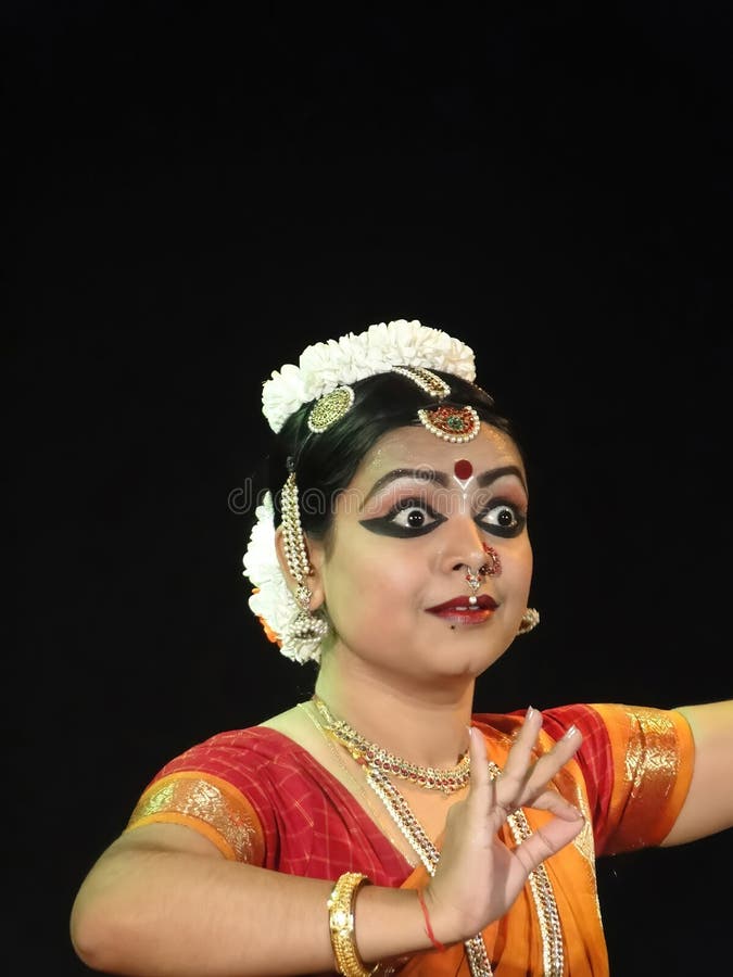 Indian Dancer Performs Classical Dance Editorial Stock Photo - Image of ...