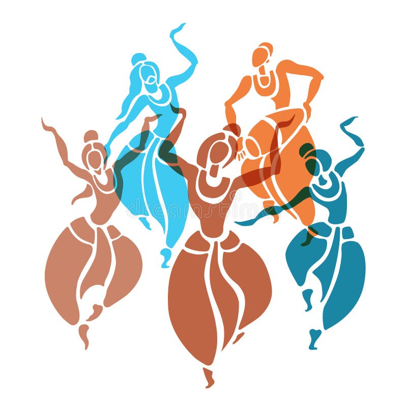 Indian Dancers. Vector Illustration. Stock Illustration - Illustration ...