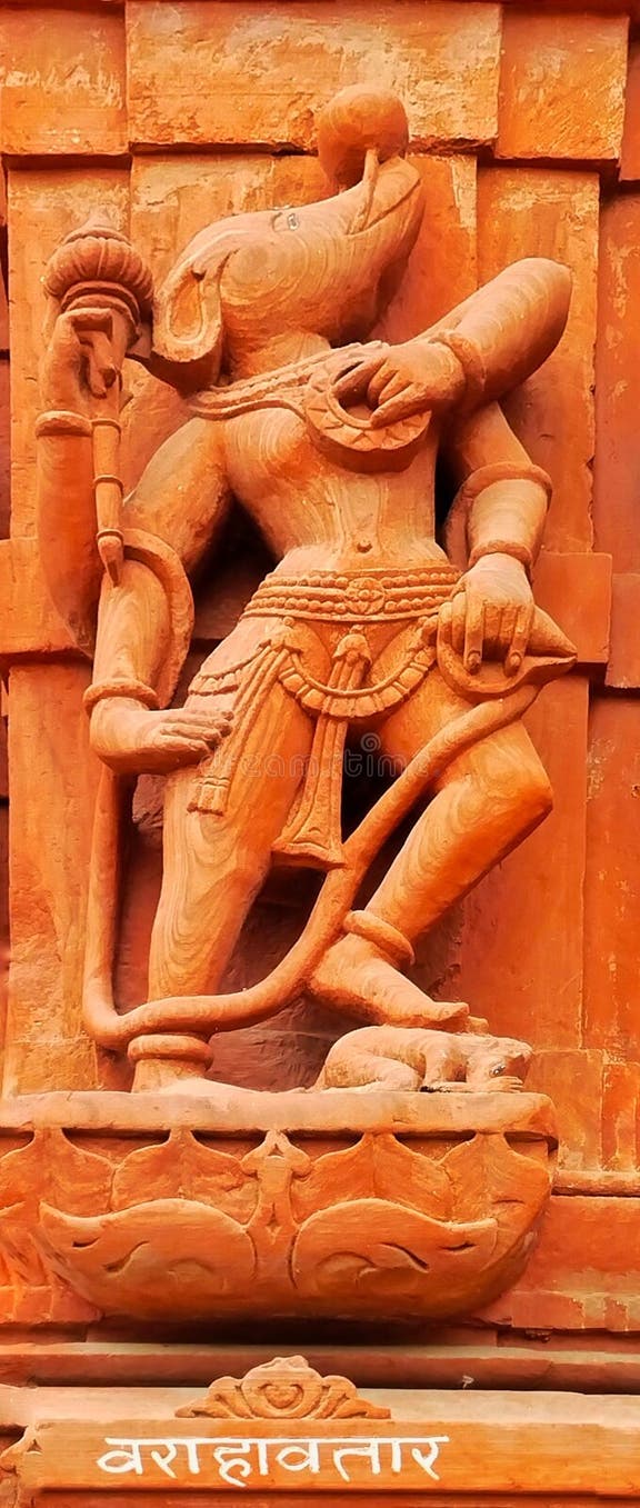 Indian Deity Sculpture on the Wall of a Temple Stock Image - Image of ...
