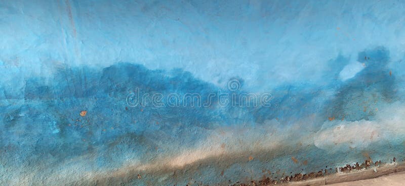 Indian Desi Wall with Blue Paint Stock Photo - Image of azure, cloud ...
