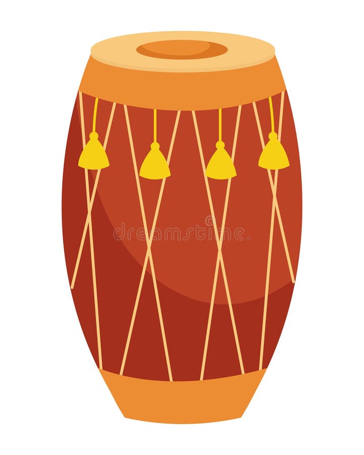 Indian Dhol Drum stock illustration. Illustration of vector - 365457112