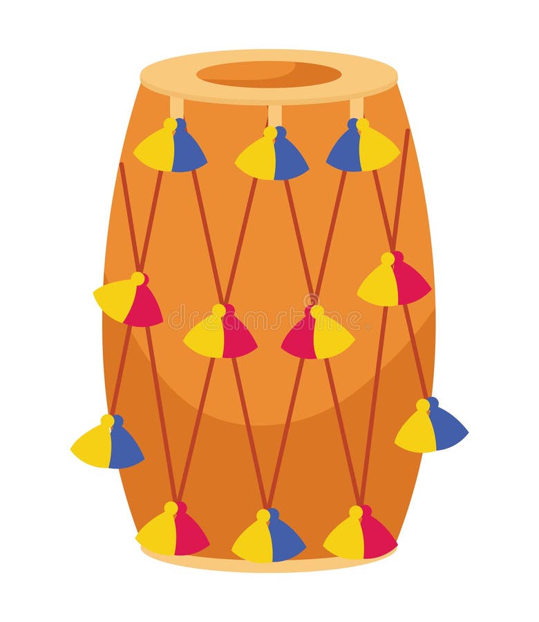 Indian Dhol Drum stock illustration. Illustration of rhythm - 365457323