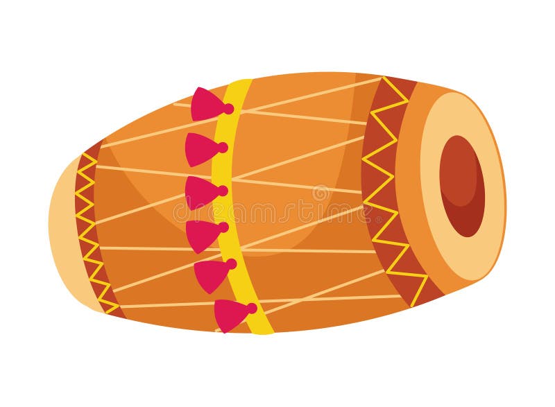 Indian Dhol Drum stock illustration. Illustration of traditional ...
