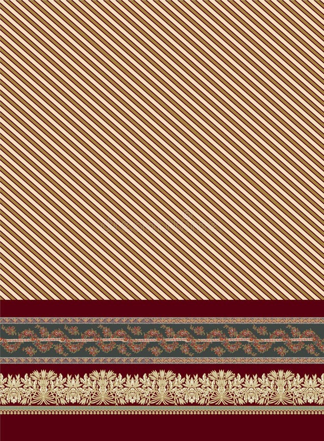 Indian Digital Print Kurt Design Floral Pattern Line Stock Illustration ...