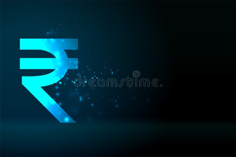 Indian Digital Rupee Symbol Background with Text Space Stock ...