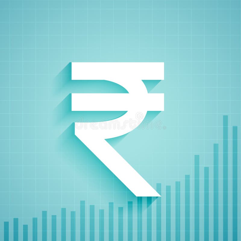 Indian Digital Rupee Symbol on Blue Background Stock Vector ...