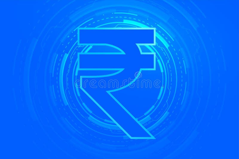 Indian Digital Rupee Symbol Banner for Bright Future Financial System ...