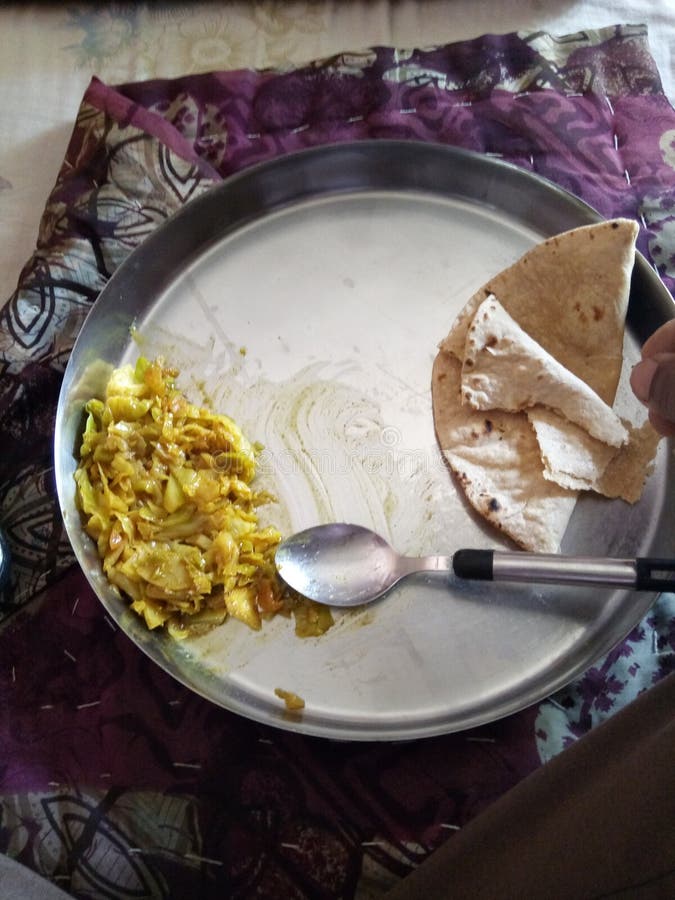 The Indian Simpal Food Thali Stock Image - Image of bhakt, indian ...