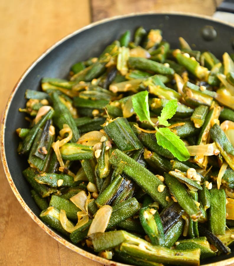 Indian Dish-Bhindi Masala stock image. Image of chillies - 37177653