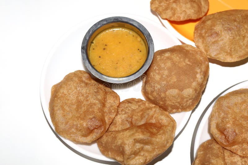 Indian Dish Poori/puri with Aloo Stock Photo - Image of healthy, brown ...