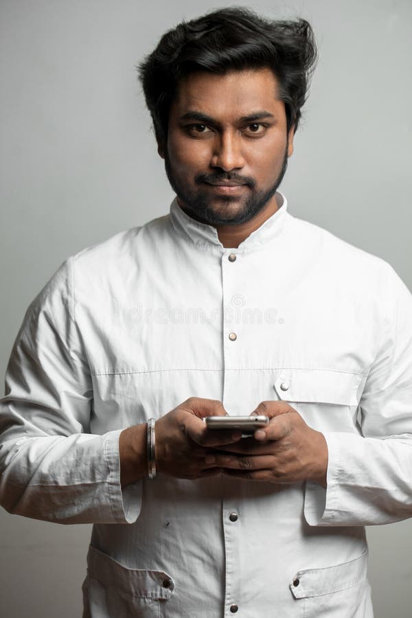 Indian Doctor with Smart Phone Stock Photo - Image of medicine, intern ...
