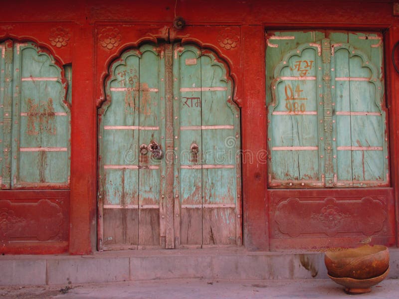 Indian Doors and Windows. House Facade Editorial Image - Image of ...