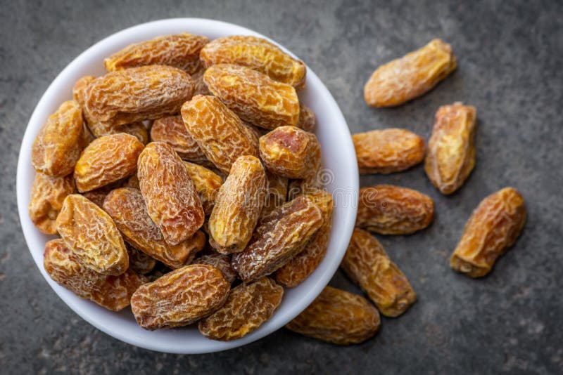 Indian Dry Dates in White Bowl. Stock Photo - Image of closeup, bowl ...
