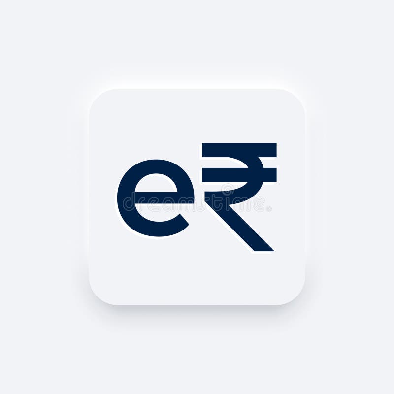 Indian E-rupee Symbol for Digital Payment Safe and Secure Transaction ...