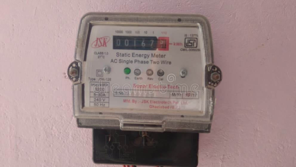 Indian electric meter editorial stock photo. Image of reading - 166846503