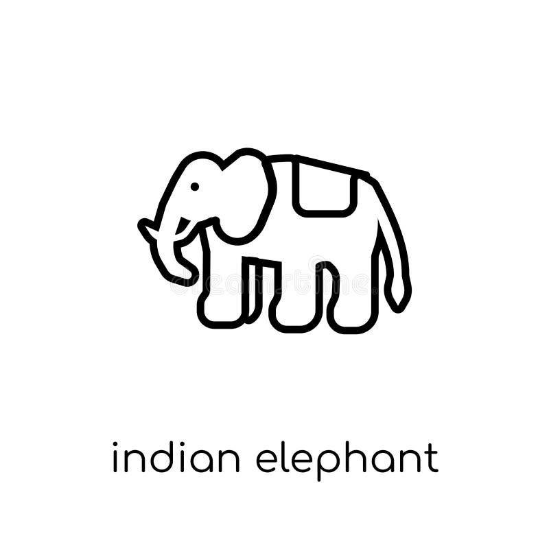 Indian Elephant Icon. Trendy Modern Flat Linear Vector Indian Elephant ...