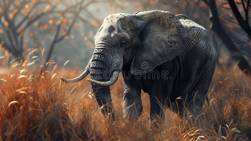 Indian Elephant in Nature. Selective Focus Stock Photo - Image of ...