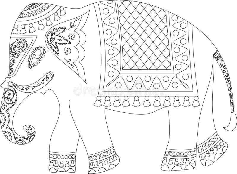 Indian Elephant Outline Simple Sketch Stock Illustrations – 318 Indian ...