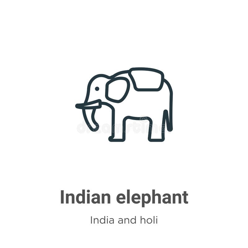 Indian Elephant Icon in Filled, Thin Line, Outline and Stroke Style ...