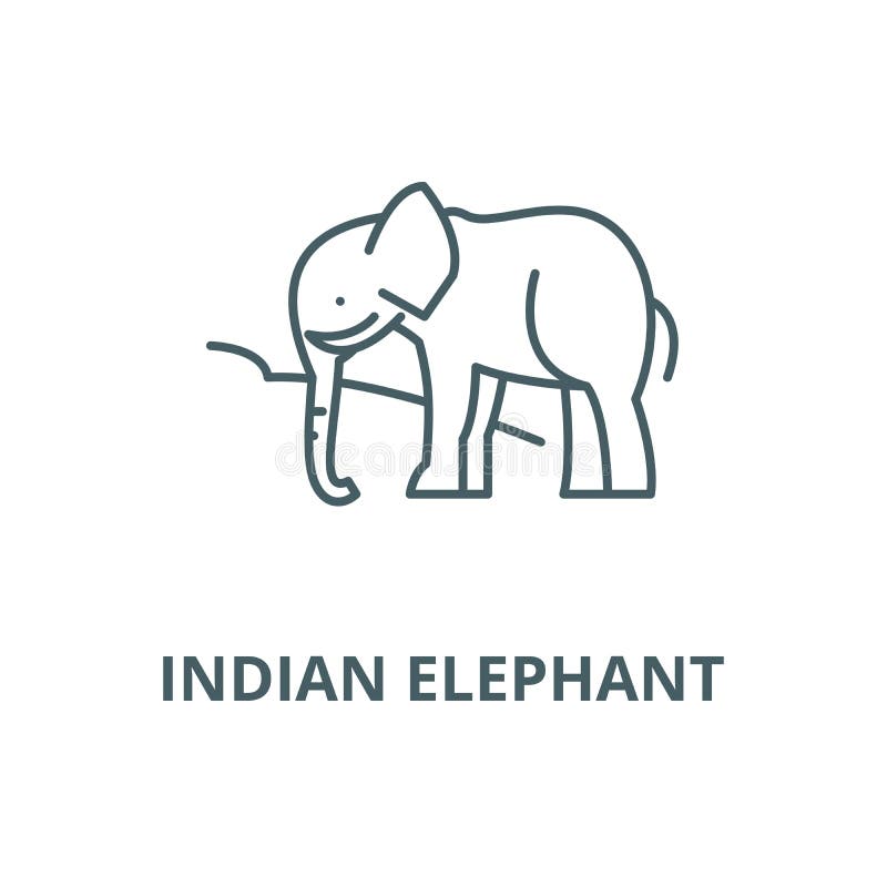 Indian Elephant Vector Line Icon, Linear Concept, Outline Sign, Symbol ...