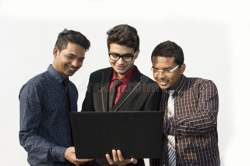 Indian Employees Working Together Stock Image - Image of male, smiling ...