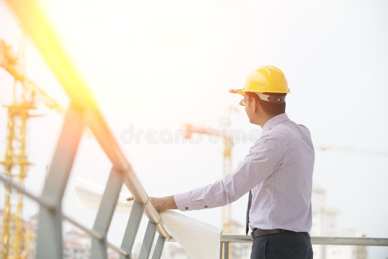 Indian Engineer on Construction Stock Photo - Image of crane, african ...