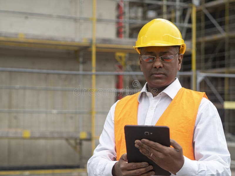 Indian Civil Engineer at Work on Construction Site Stock Photo - Image ...