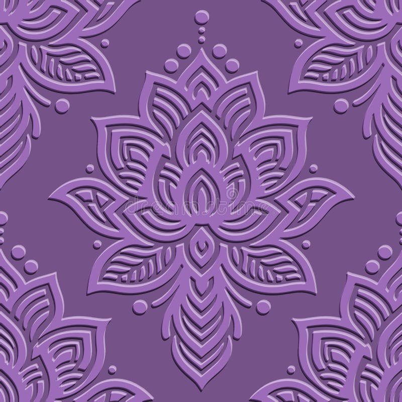 Indian Ethnic 3d Emboss Seamless Floral Pattern for Fabric, Wallpapers ...