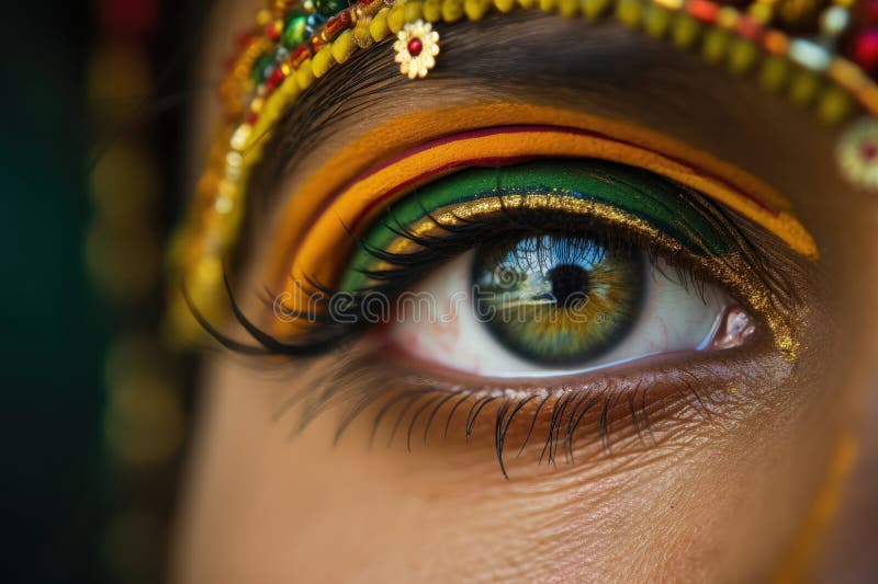 Indian Eye Closeup. AI Generated Stock Illustration - Illustration of ...