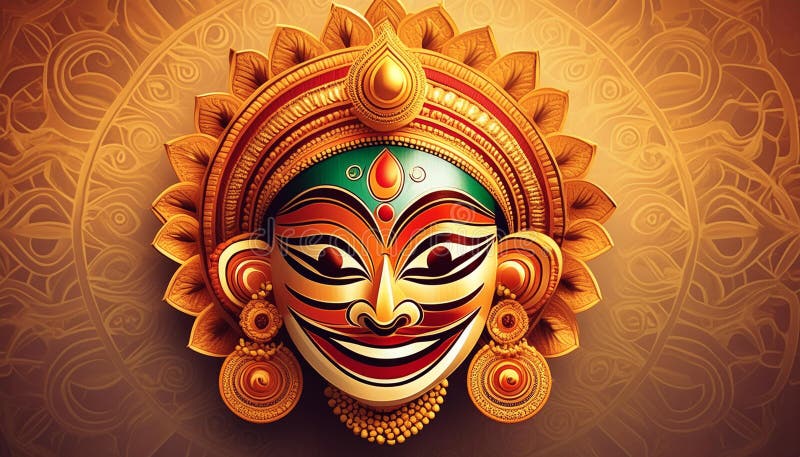 Indian Face Mask Like Kathakali Dramatic Expression Stock Image - Image ...