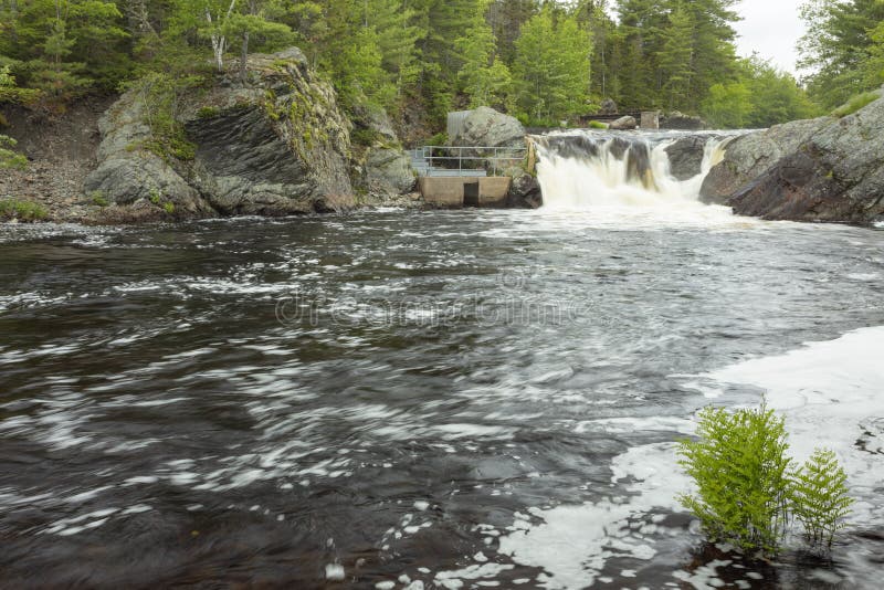 Rock, Water, and Forest: at Indian Falls, Nova Scotia Stock Photo ...