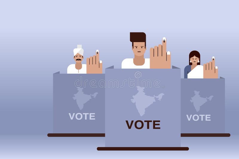 People Showing Their Hands with Electoral Stain after Casting Vote ...