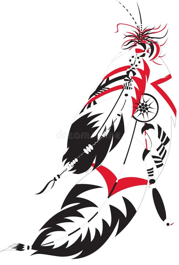Indian feather stock vector. Illustration of tattoo, culture - 7203407