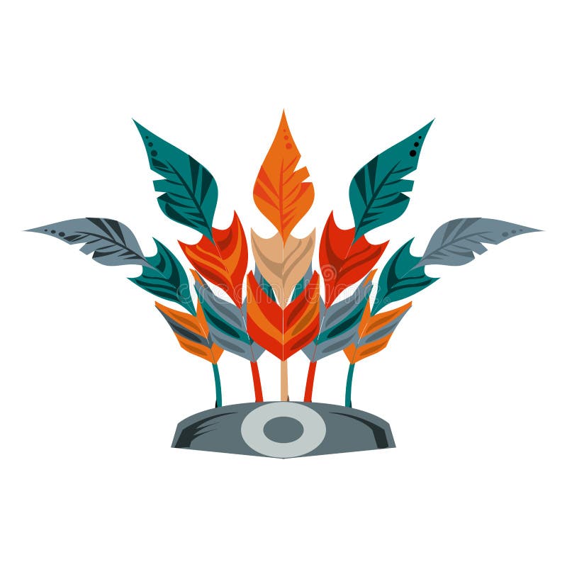 Indian feathers crown stock vector. Illustration of design - 137428681