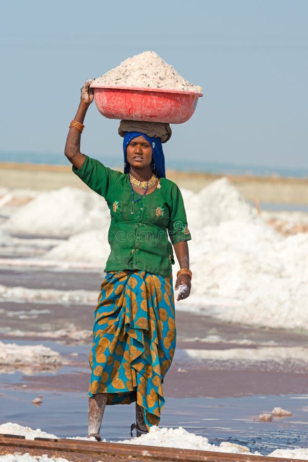 Indian Female Workers on Salt Farm Editorial Photography - Image of ...