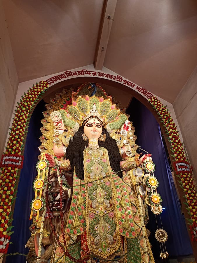 Indian Festival Durga Puja Lighting and People Stock Image - Image of ...