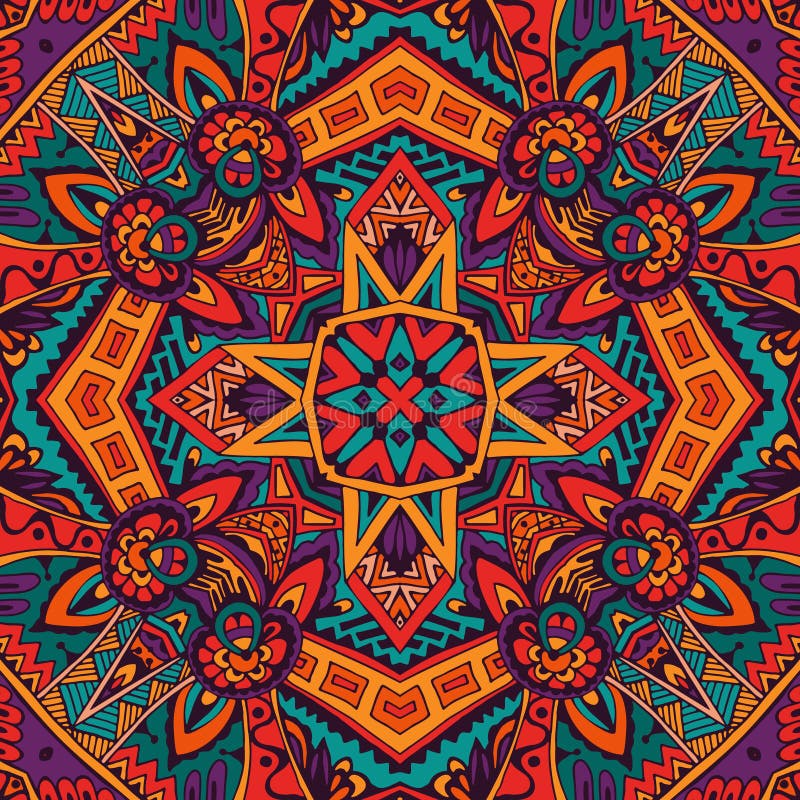 Indian Festive Colorful Ethnic Tribal Pattern Stock Vector ...