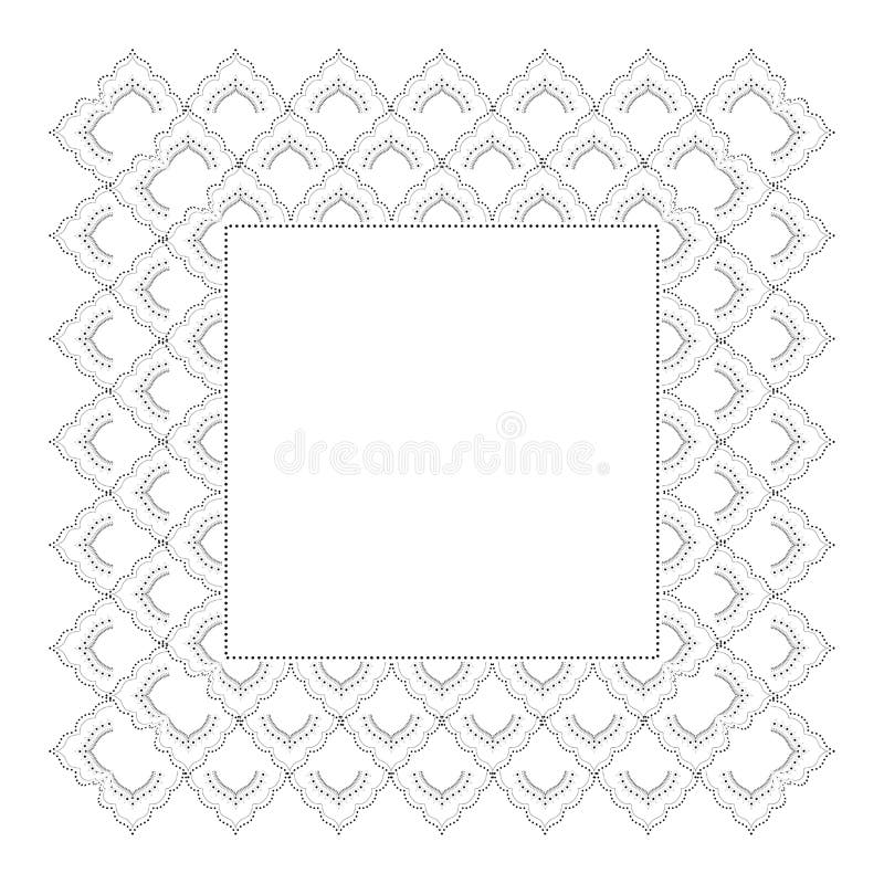 Indian Filigree Dotted Ornament Openwork Square Frame Stock ...