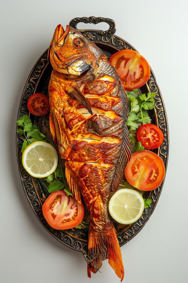 Indian Fish Platter hindu stock illustration. Illustration of culture ...