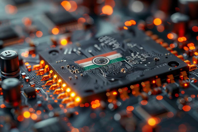 Indian Flag Adorns a Microprocessor Chip, a Symbol of Technological ...