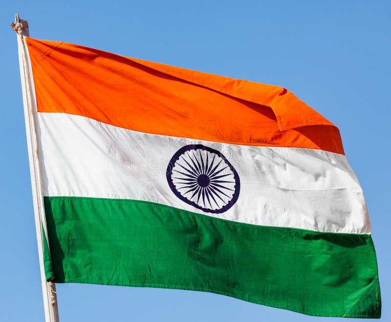 Indian Flag Against the Sky Stock Photo - Image of ashoka, three: 147667376
