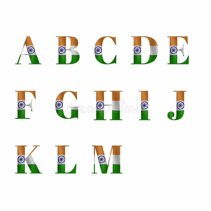 Indian Flag Alphabet Stock Illustrations – 267 Indian Flag Alphabet ...