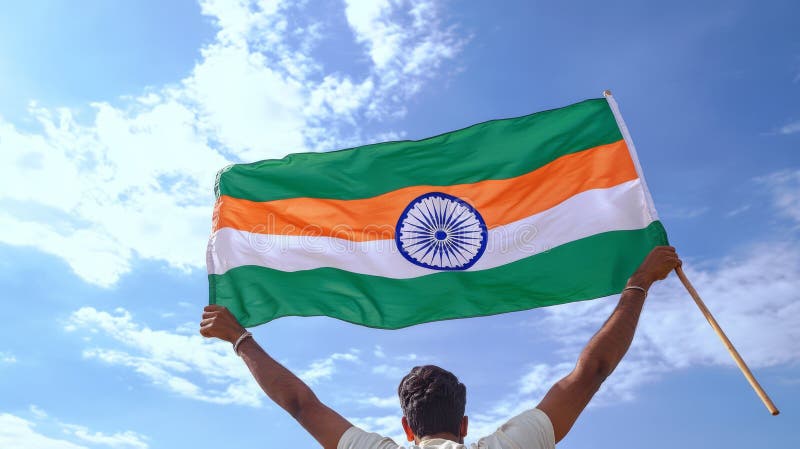 The Indian Flag on a Background. Ashoka Chakra Stock Illustration ...