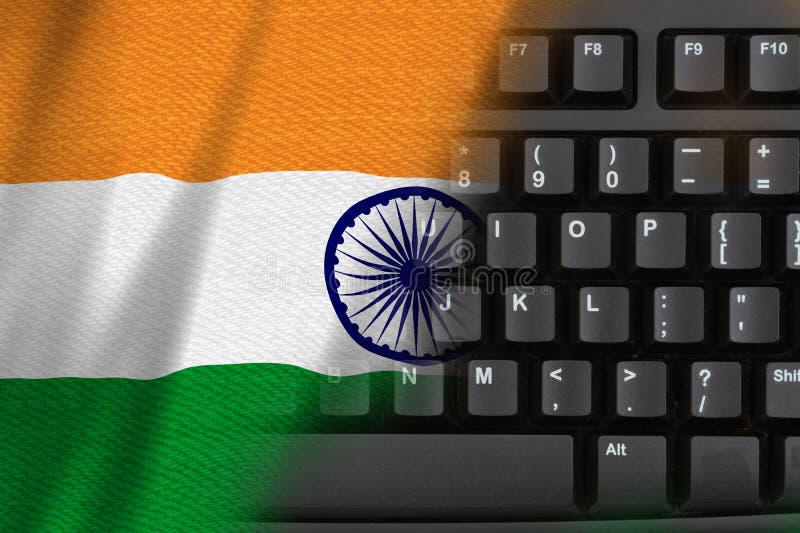 Indian Flag on a Computer Keyboard Stock Photo - Image of privacy ...