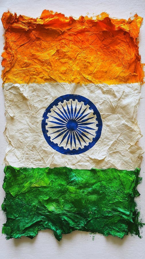 Indian Flag Displayed Creatively with Crumpled Paper Texture and ...