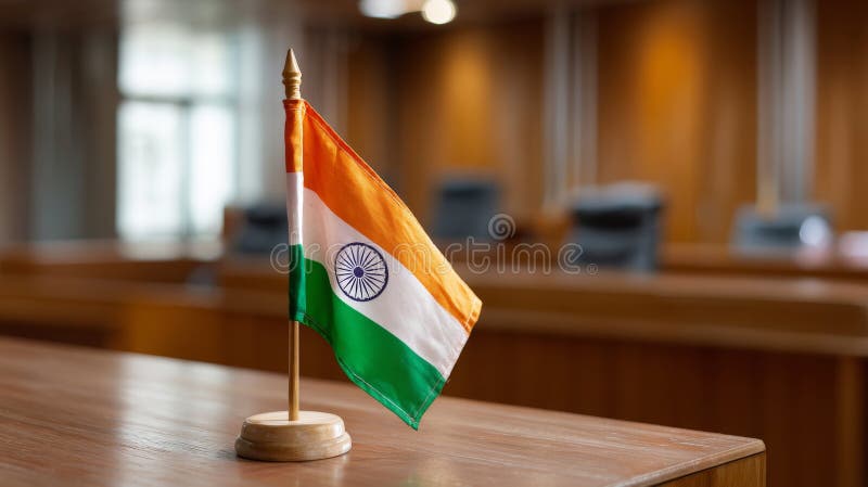 Indian Flag in Empty Courtroom Symbolizing Justice and National Pride ...